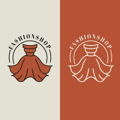 Flat design clothing store logo Royalty Free Vector Image