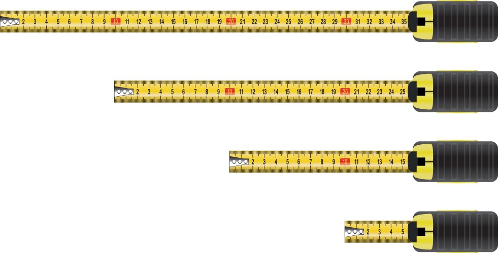 Measure tape meter isolated scale yellow Vector Image