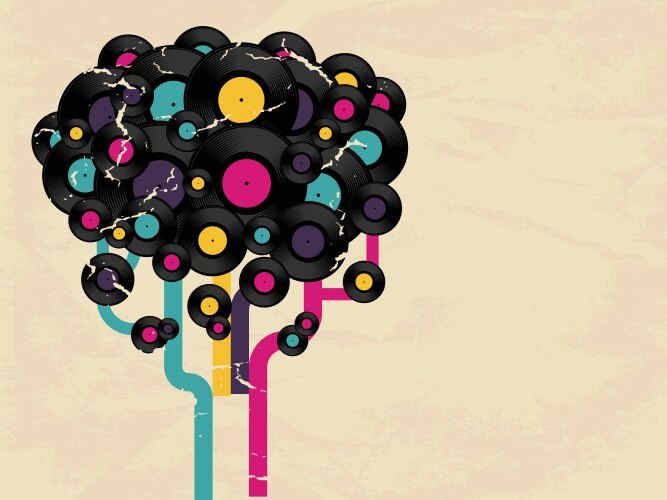 Vinyl record tree Royalty Free Vector Image - VectorStock