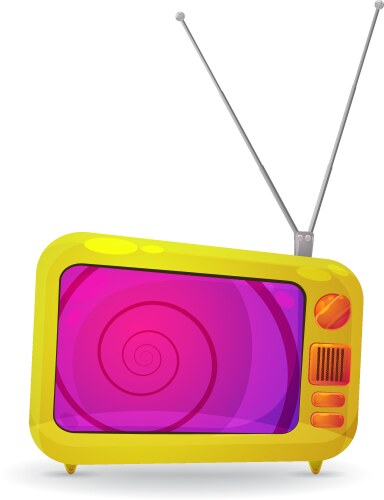 Colorful cartoon of a zany animated television set