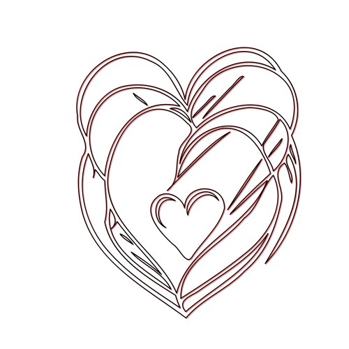 Heart shaped cake outline sketch Royalty Free Vector Image
