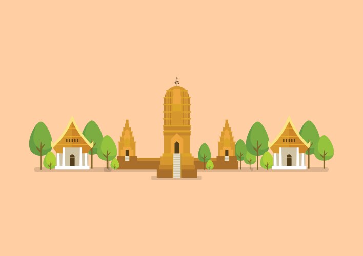 Historical ancient white temple Royalty Free Vector Image