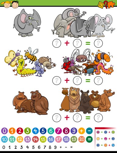 Counting bears educational activity game Vector Image