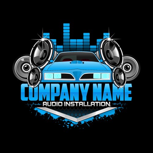 Modern car audio installation service log Vector Image