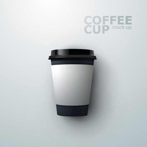 Realistic empty coffee cup template brown mug Vector Image
