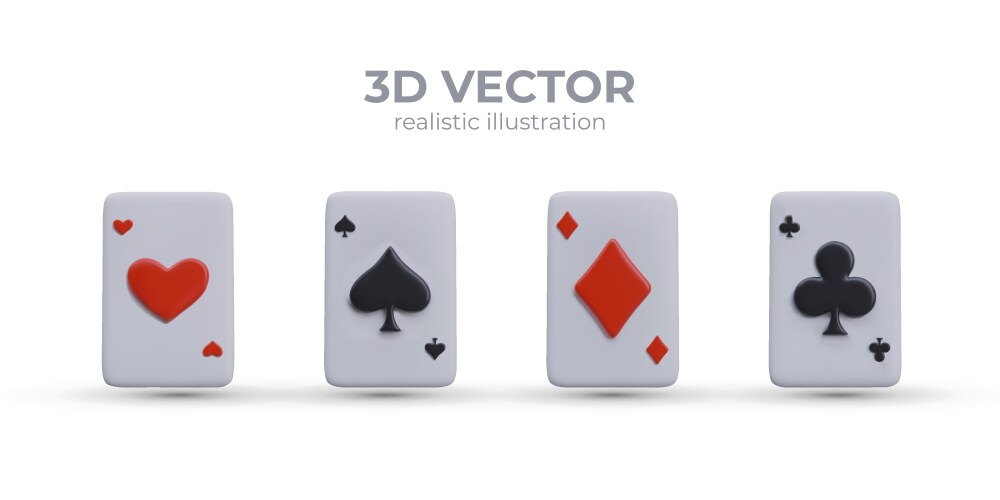 Full deck of playing cards realistic Royalty Free Vector