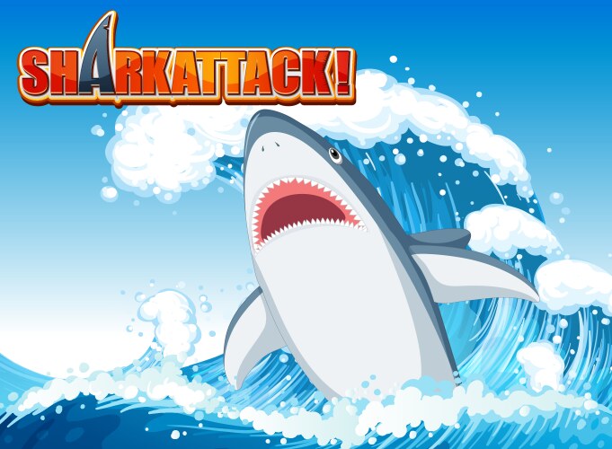 Shark attack logo design Royalty Free Vector Image