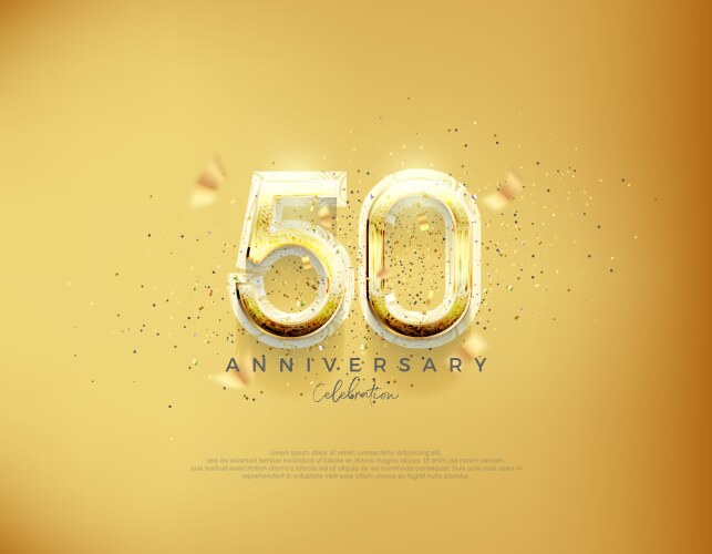 50th anniversary in luxurious gold color glitter Vector Image