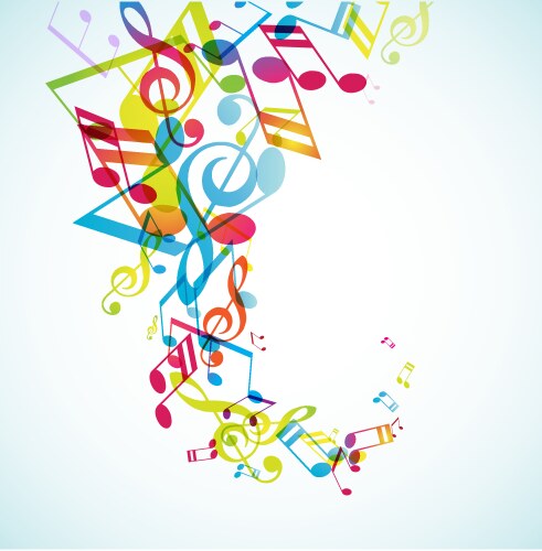 Colorful abstract notes music background Vector Image