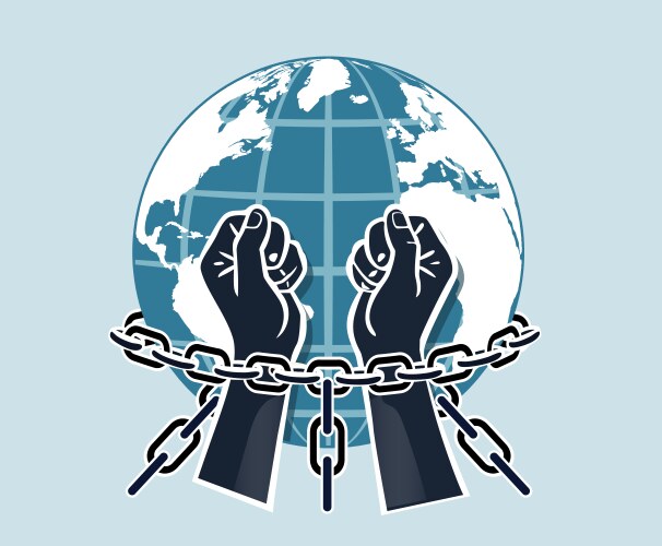 Break the chains of human trafficking Royalty Free Vector