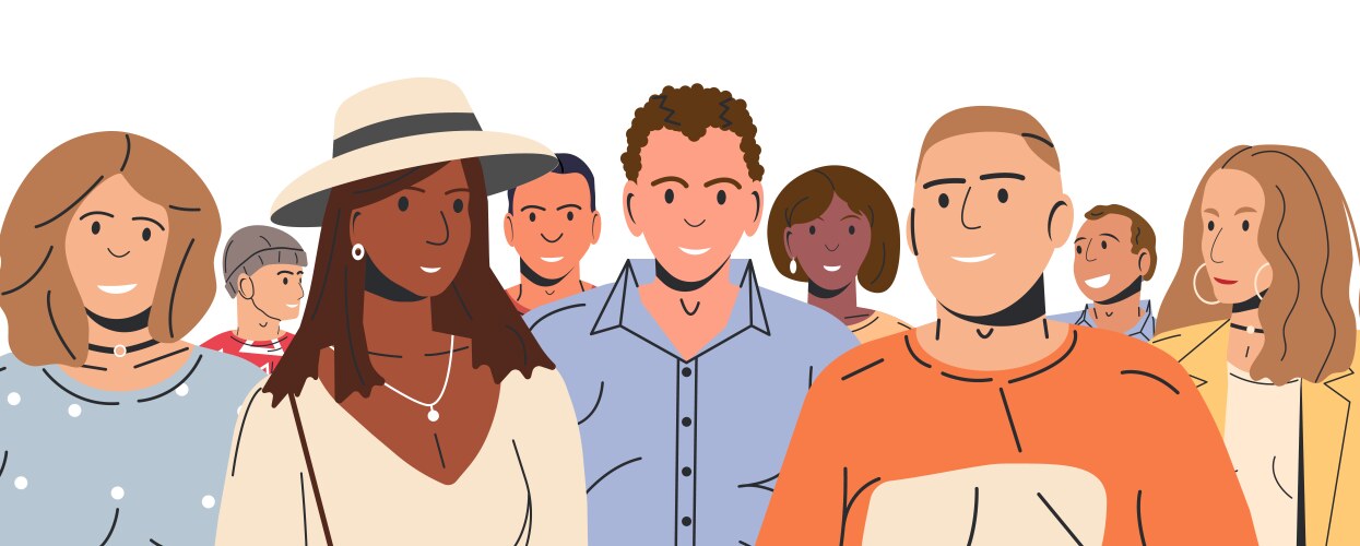 Diverse multicultural and multiracial people group