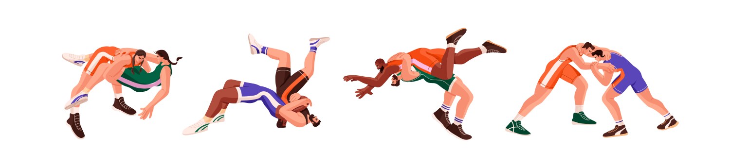 Greco Roman Freestyle Wrestling Vector Images (over 140)