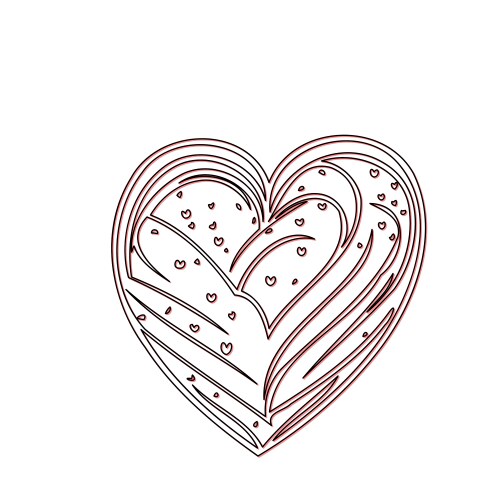 Heart shaped cake outline sketch Royalty Free Vector Image
