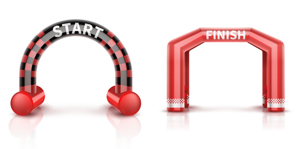 Inflatable arch tube entrance gates mockup 3d Vector Image