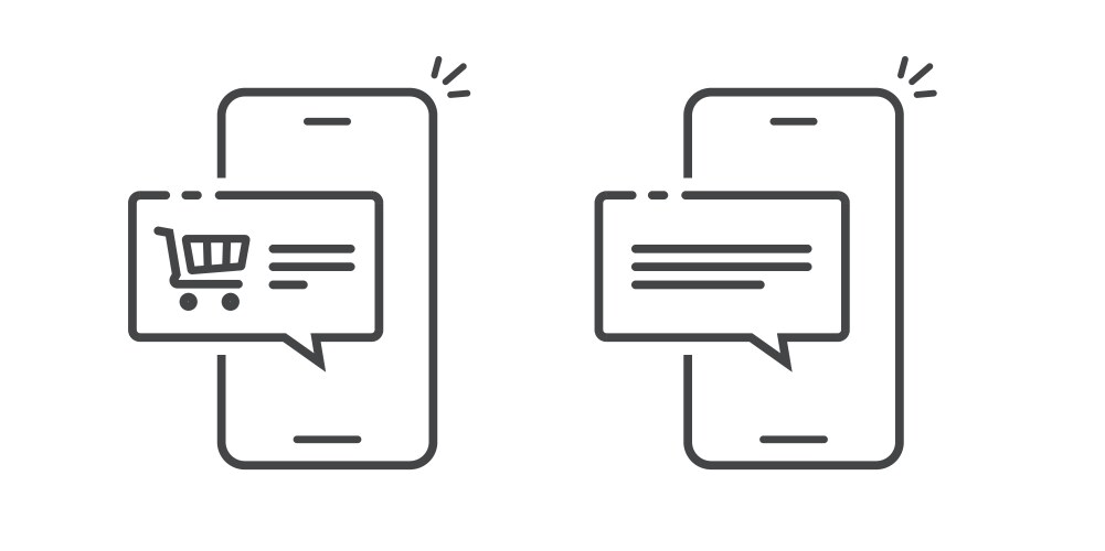 New chat text message notice on mobile phone Vector Image