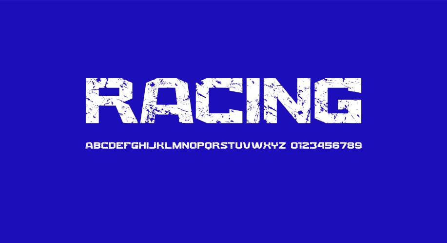 Wide sans serif font with rounded corners Vector Image