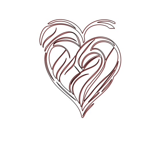 Heart shaped cake outline sketch Royalty Free Vector Image