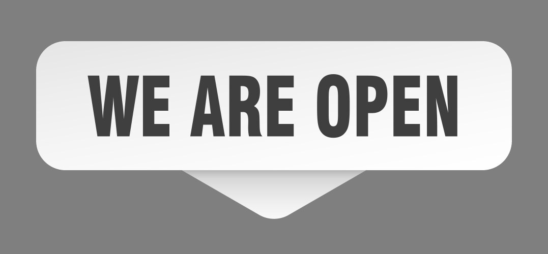 We are open sticker sign Royalty Free Vector Image