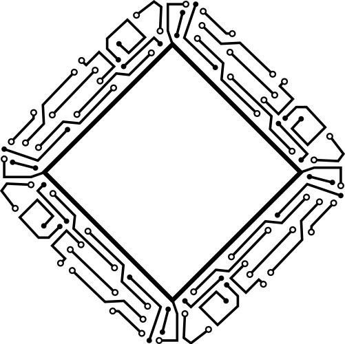 Lithography microchip frame cartoon Royalty Free Vector