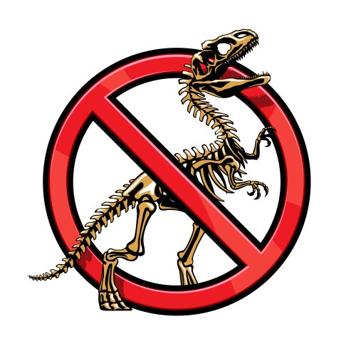 Spinosaurus dinosaur warning sign with claw marks Vector Image