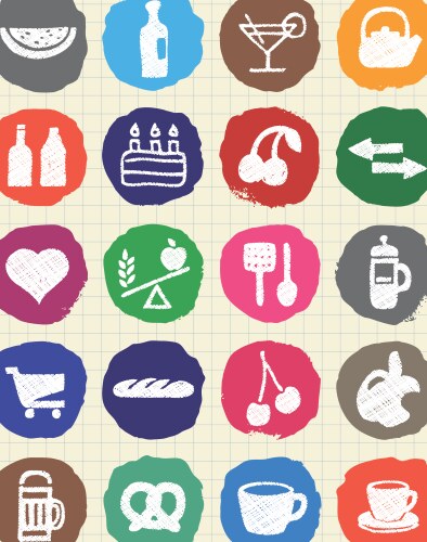 Cooking icon set kitchen tools equipment Vector Image