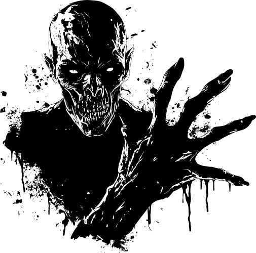 Decayed hold logo design featuring zombie hands Vector Image