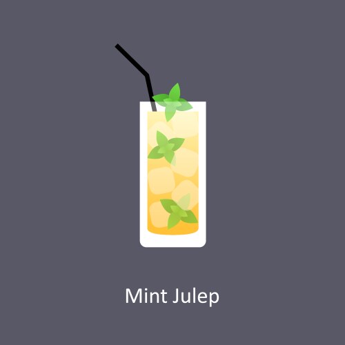 Cocktail mint julep on black board Royalty Free Vector Image