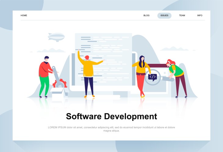 Software development modern flat design concept Vector Image