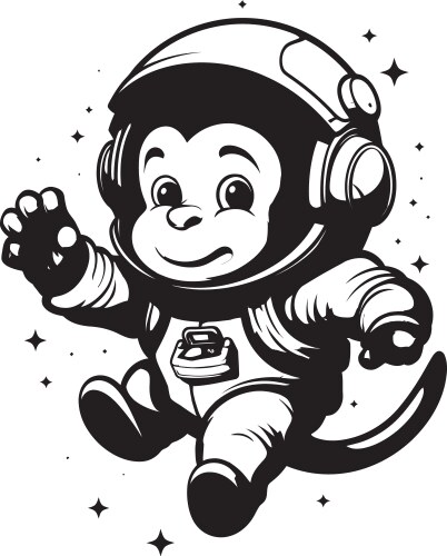 Astronaut ape odyssey icon stellar simian Vector Image