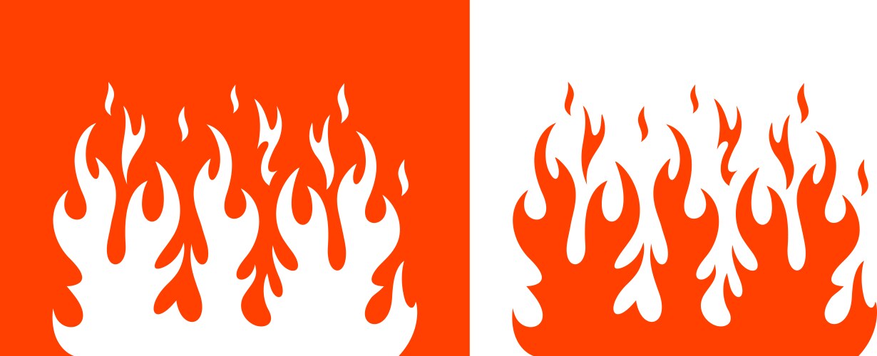 Cartoon fire flames set isolated on white Vector Image