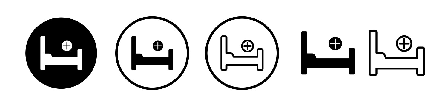 Hospital bed icon set on white background Vector Image