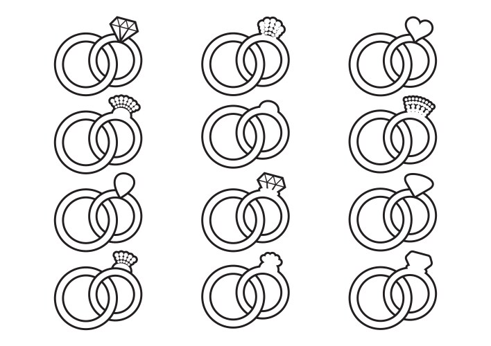 Wedding ring icons Royalty Free Vector Image - VectorStock