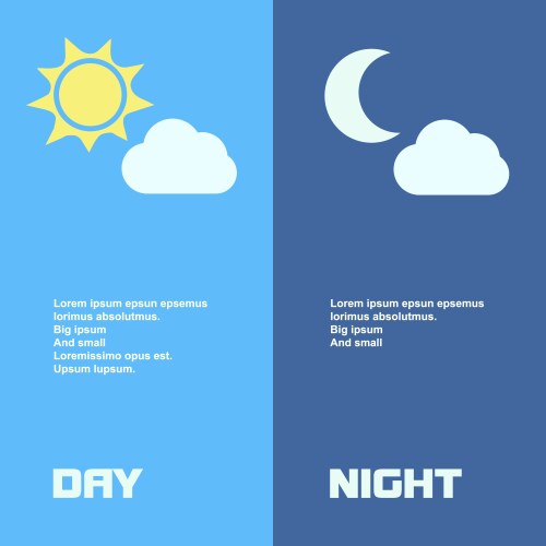 Day and night in the city Royalty Free Vector Image