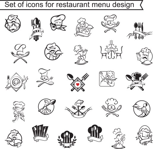 Restaurant design elements Royalty Free Vector Image