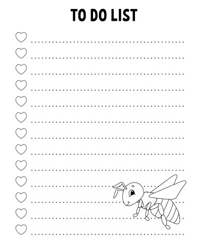 To do list printable template lined sheet Vector Image