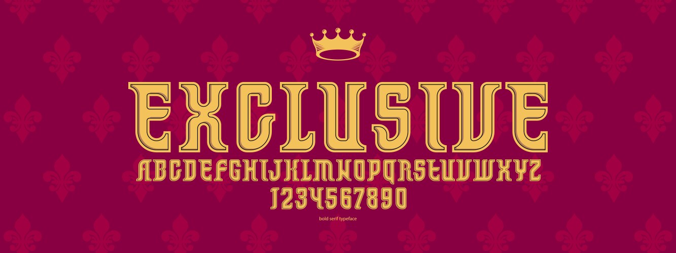 Classic style serif display font for logos and Vector Image