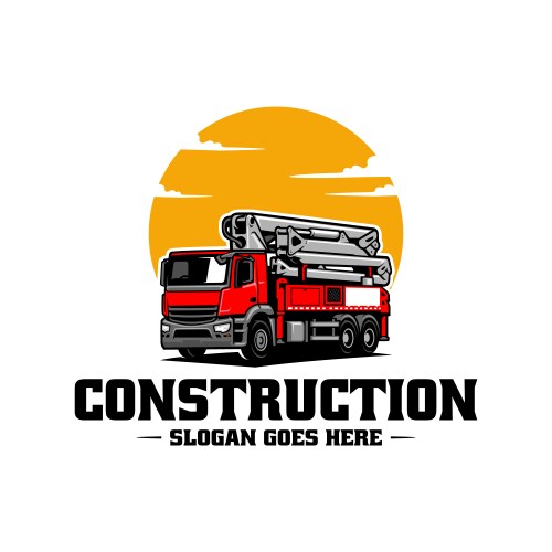 Concrete mixer truck logo Royalty Free Vector Image