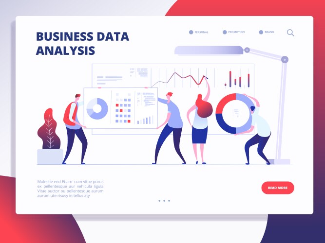 Data analysis flyer brochure template Royalty Free Vector