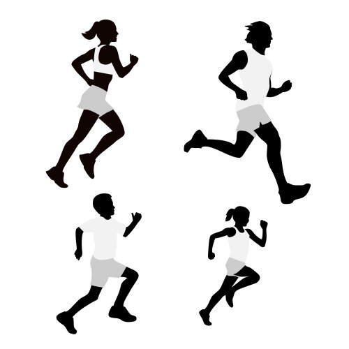 Running lion silhouettes Royalty Free Vector Image