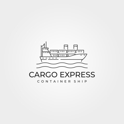 Simple cruise ship clean logo design Royalty Free Vector