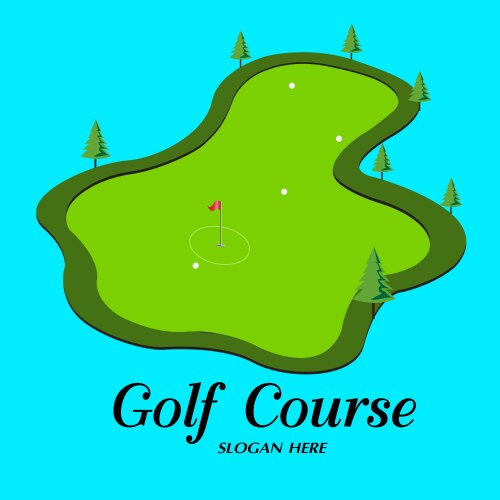 Golf course scenery Royalty Free Vector Image - VectorStock