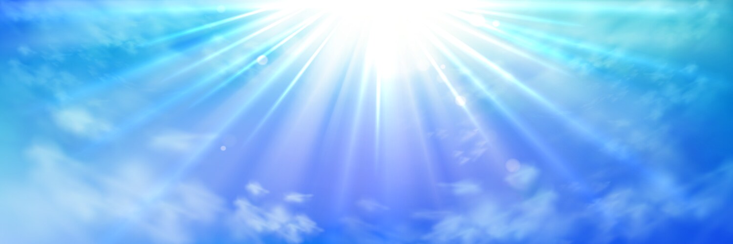 Heaven with sun light beams bursting from clouds Vector Image
