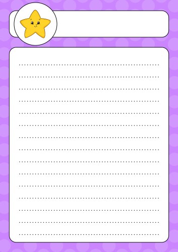 Lined sheet template handwriting paper for diary Vector Image