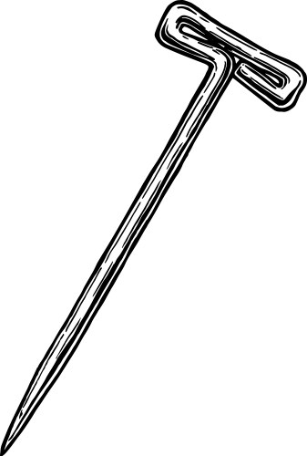 Needle and thread coil isolated sketch sewing Vector Image