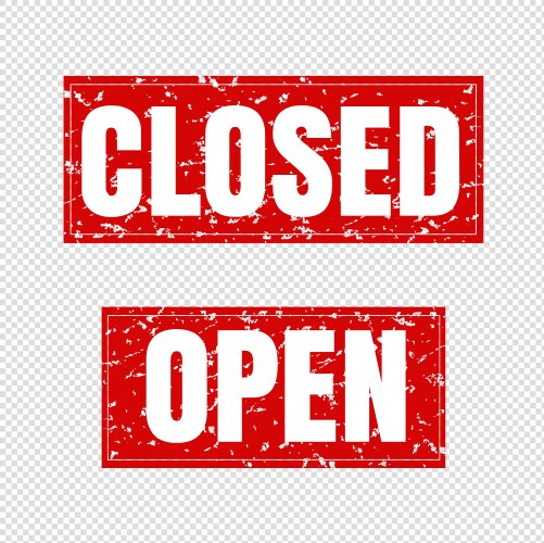 Closed cerrado sign in white and red Royalty Free Vector