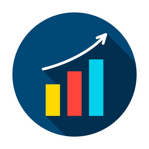 Sales growth chart icon Royalty Free Vector Image