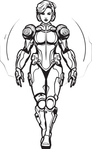 Nebula sentinel sci fi heroine logo design Vector Image