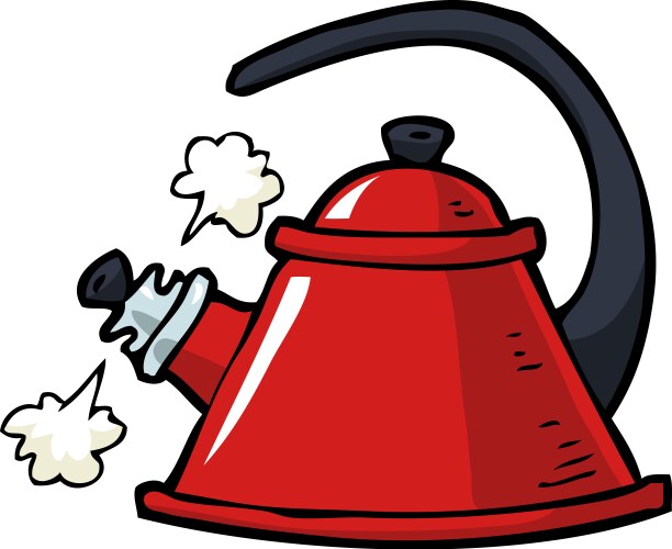 Cartoon style colorful kettle Royalty Free Vector Image