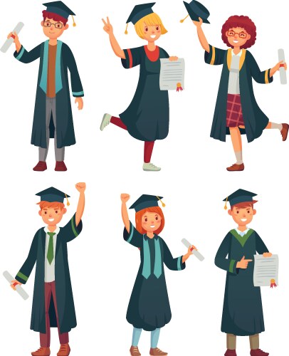 Happy graduates Royalty Free Vector Image - VectorStock