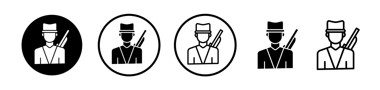 Hunter icon set on white background Royalty Free Vector